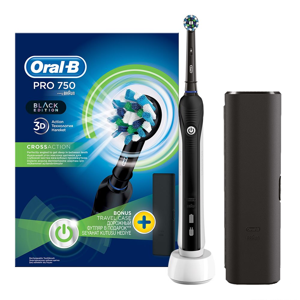 Oral-B Pro 750 CrossAction 3D Black Edition Hλεκτρική Οδοντόβουρτσα με ...